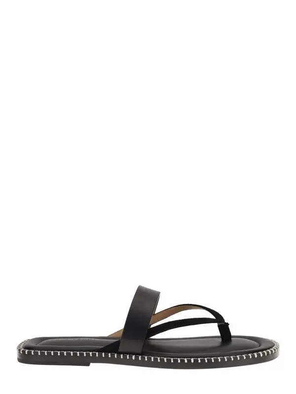 Dries Van Noten Slip-on Leather Sandals With Sequins - Black