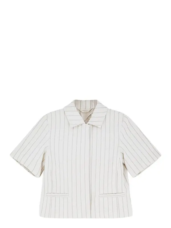 Max Mara Striped Cotton Overshirt - White
