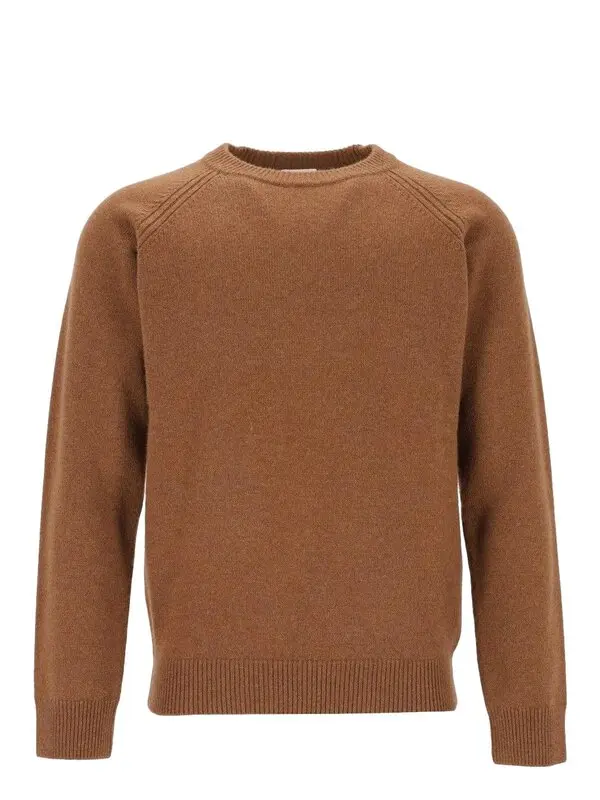 Saint Laurent Cashmere Crew Neck Sweater - Brown
