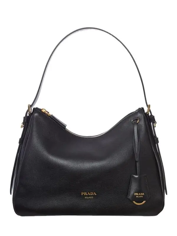 Prada Smooth Leather Shoulder Bag - Black
