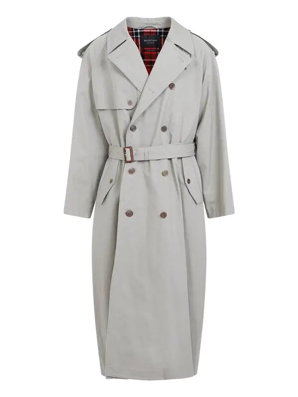 Balenciaga Cotton Trench Coat - Brown