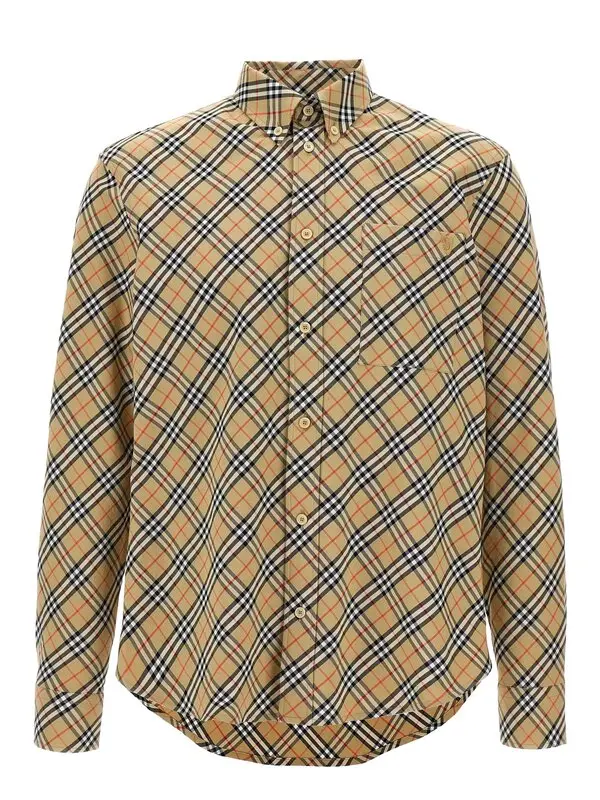 Burberry Check Shirt - Cream