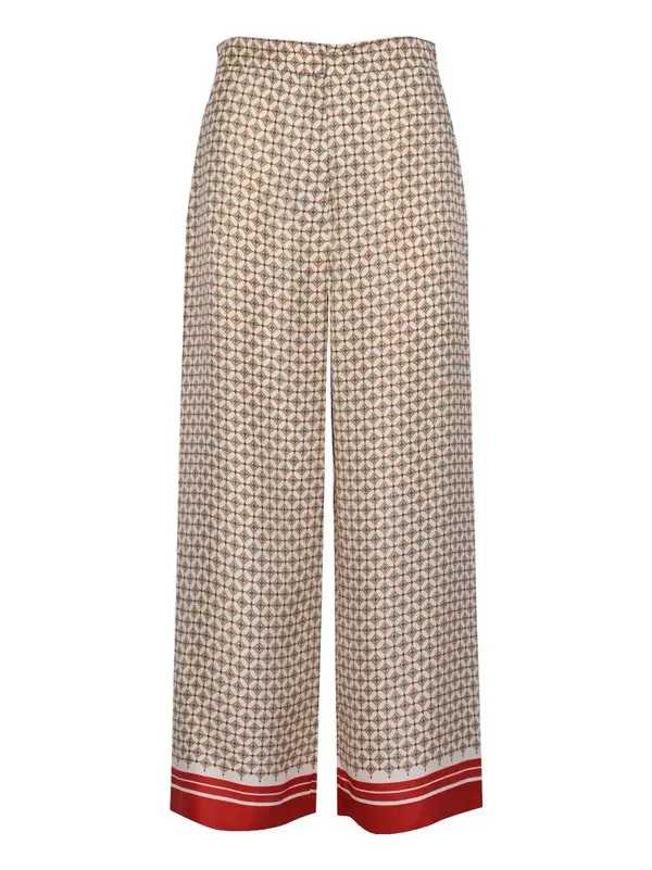 Max Mara Silk Palazzo Trousers - Red