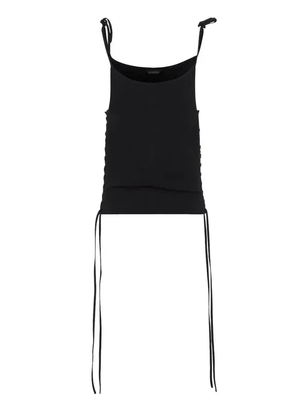 Balenciaga Lace-up Tank Top - Black