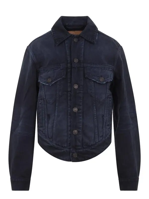 Balenciaga Curved Waistband Jacket - Blue