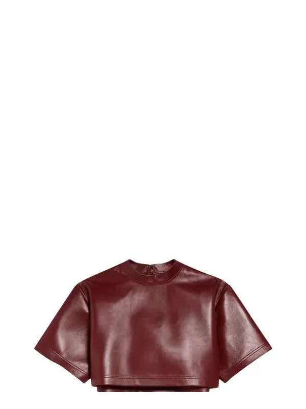 Balenciaga Lambskin Cropped Top - Red