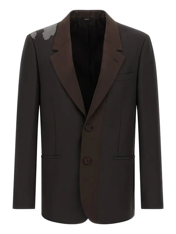 Fendi Crepe Wool Blazer - Brown