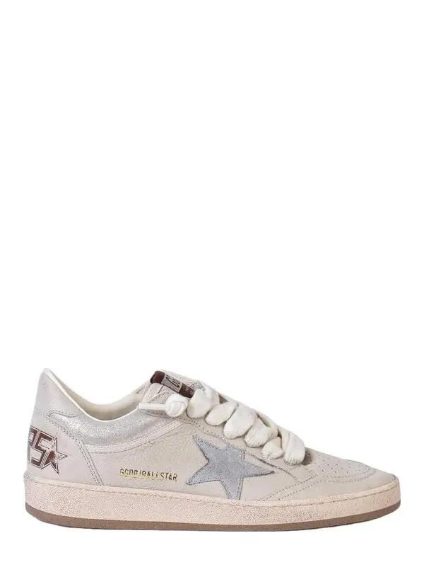 GOLDEN GOOSE Ball-star Sneakers In Nappa Leather With Glitter Inserts - Multicolor