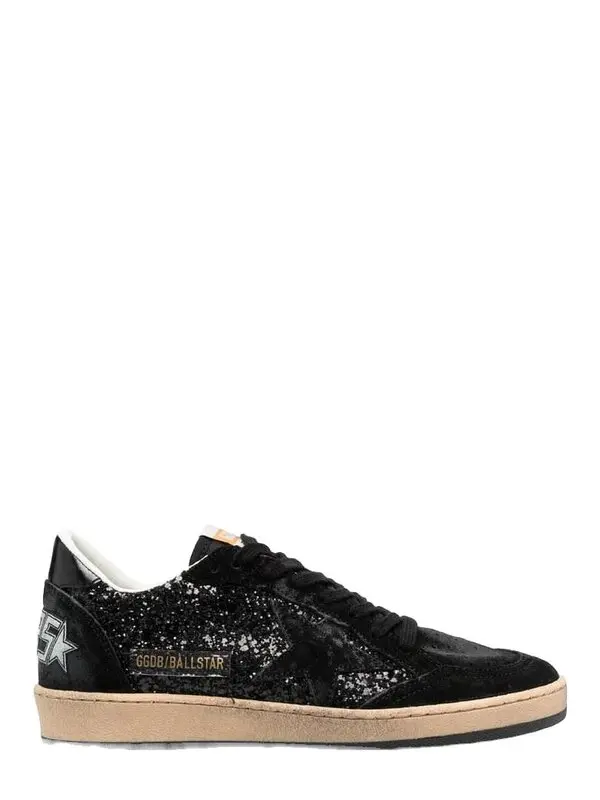 GOLDEN GOOSE Ball-star Suede And Glitter Sneakers - Black