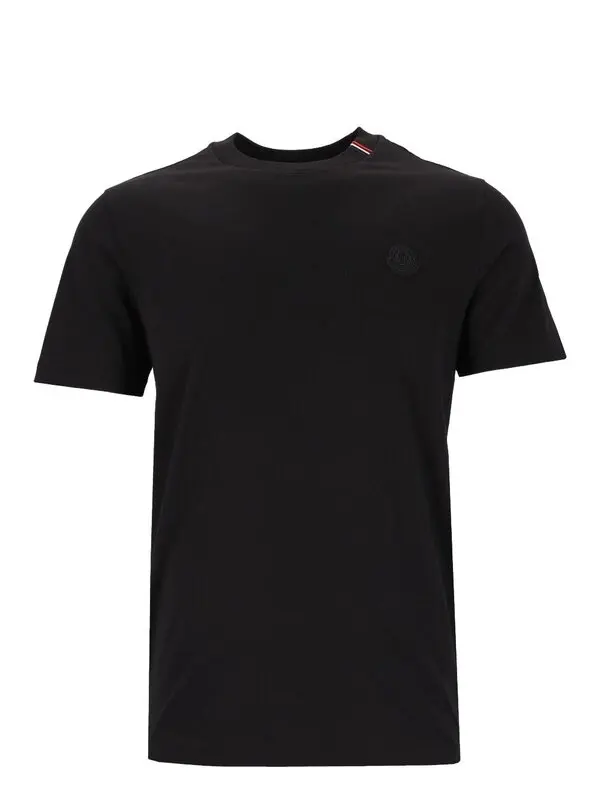 Moncler Short-sleeved T-shirt With Striped Details - Black