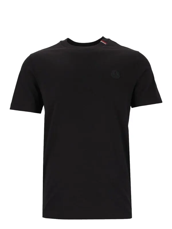 Moncler Short-sleeved T-shirt With Striped Details - Black