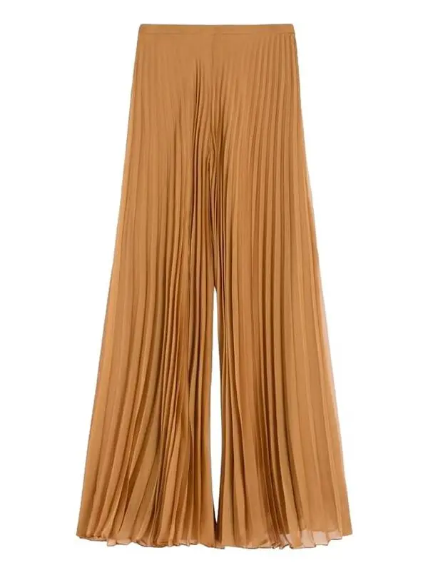 Max Mara Pleated Palazzo Pants - Brown