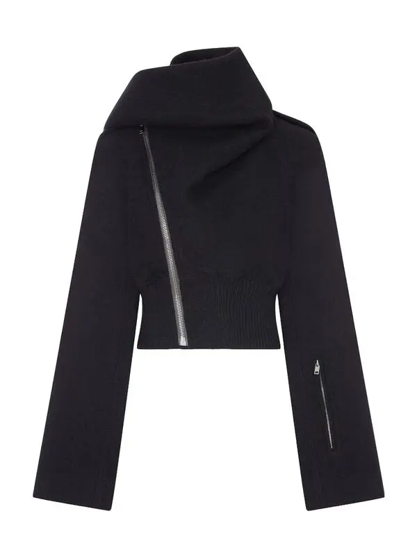 Rick Owens Bomber Scarf Flight In Wool - Black