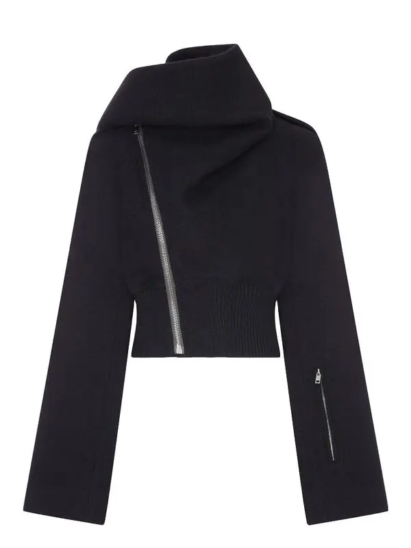 Rick Owens Bomber Scarf Flight Jacket - Black