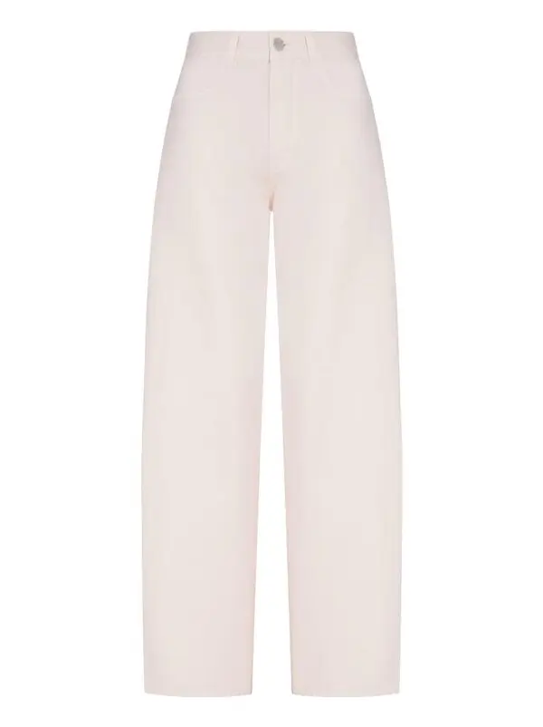 Alaïa Round Cotton Denim Trousers - Pink