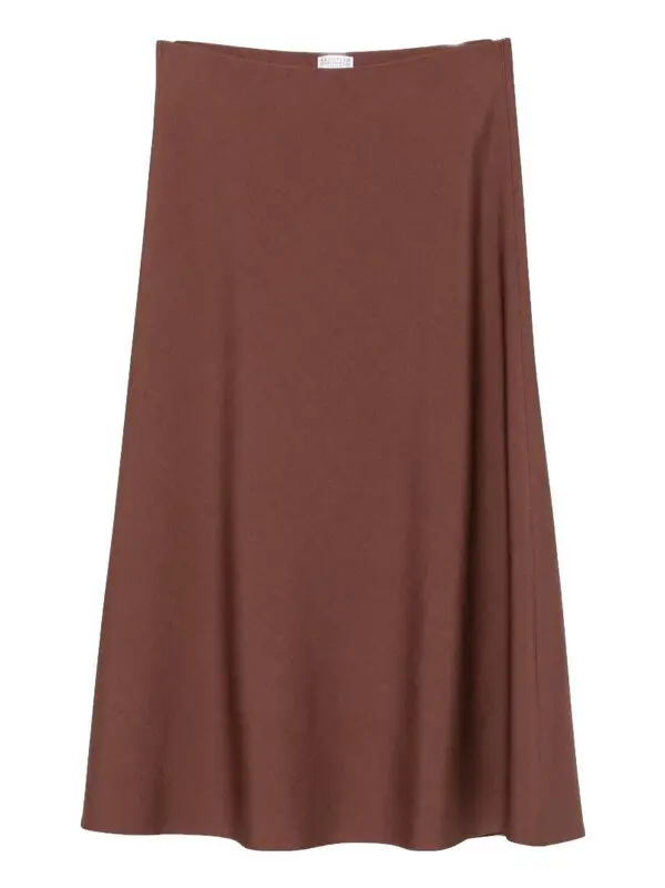 Brunello Cucinelli Wool Blend Midi Skirt - Multicolor