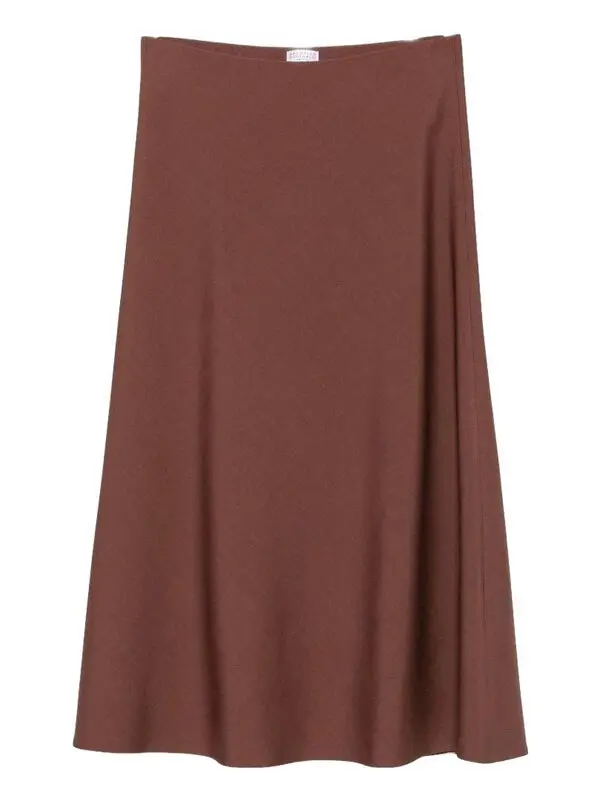 Brunello Cucinelli Wool Blend Midi Skirt - Multicolor