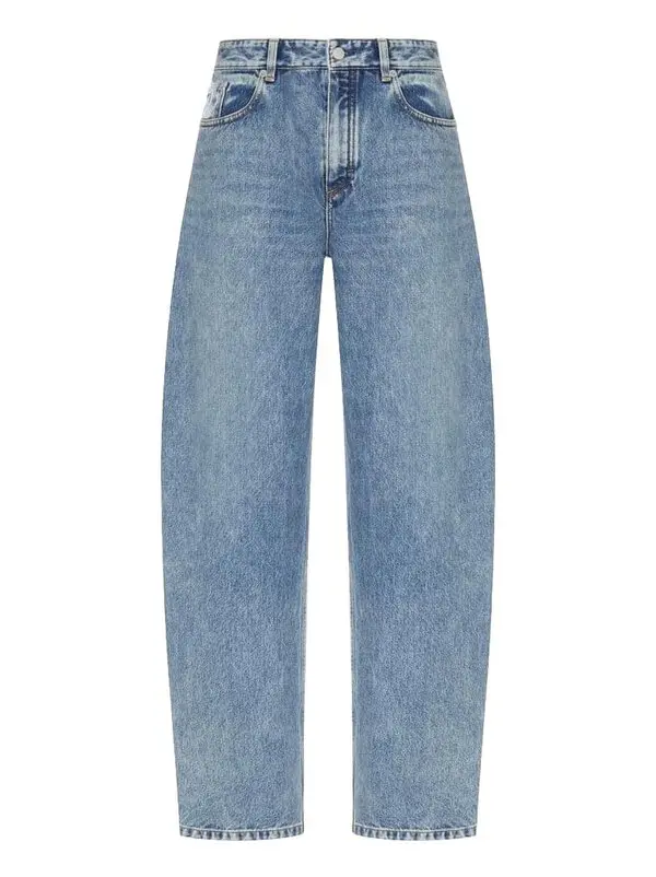 Alaïa Curved Cotton Jeans - Blue