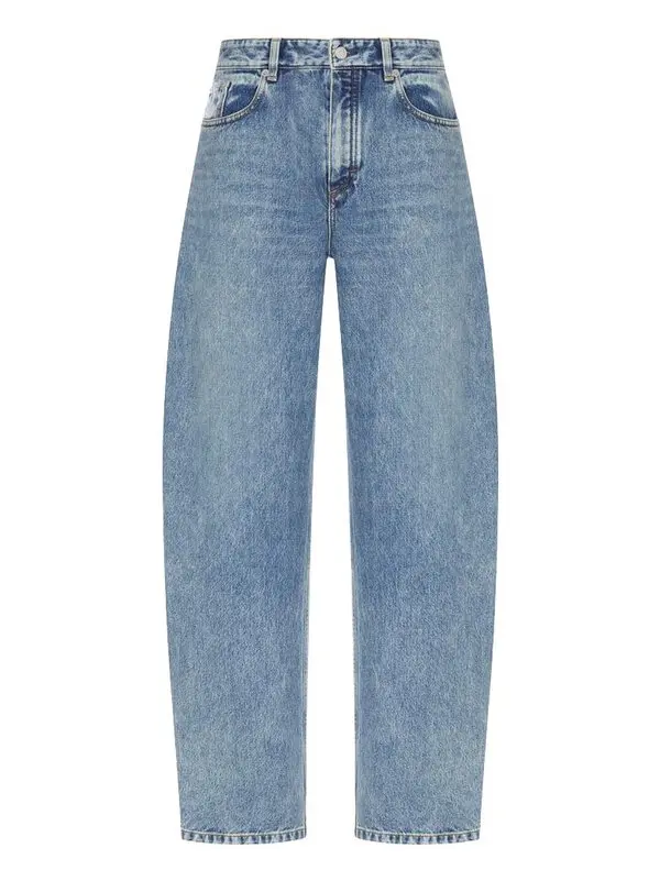 Alaïa Curved Cotton Jeans - Mid Wash