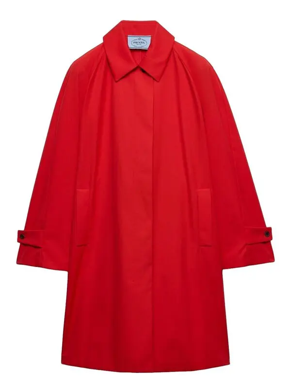 Prada Cotton Gabardine Coat - Red