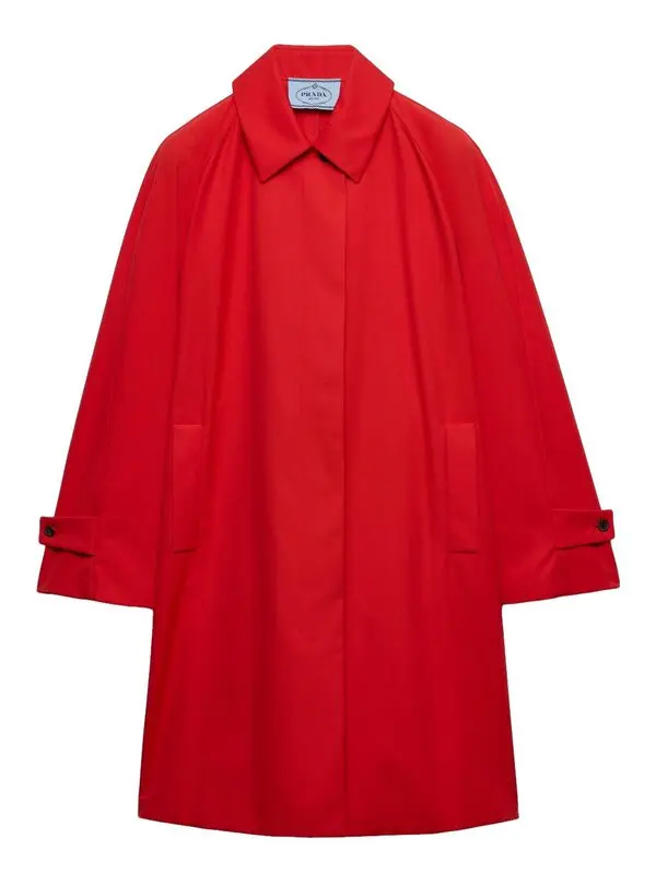 Prada Cotton Gabardine Coat - Red