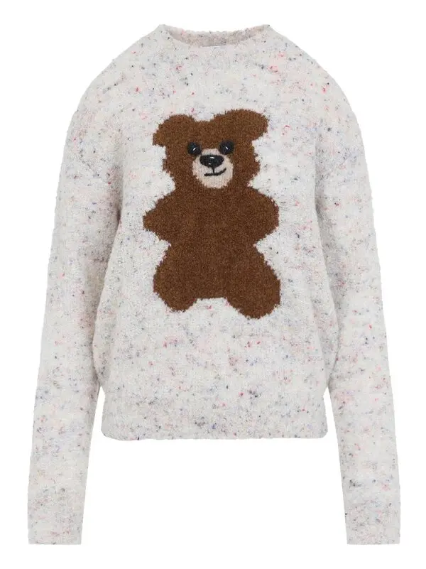 Moschino Bear Intarsia Bouclé Knit Sweater - Multicolor