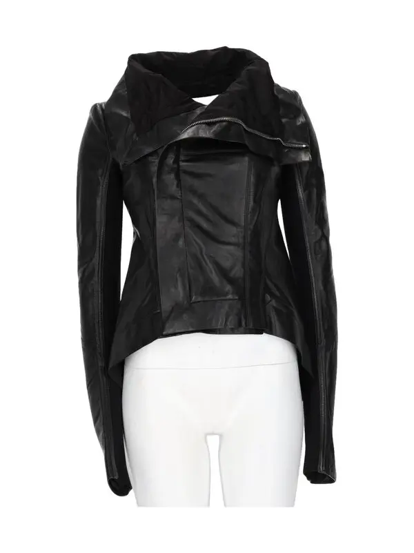 Rick Owens Giacca Biker In Pelle Naska - Black