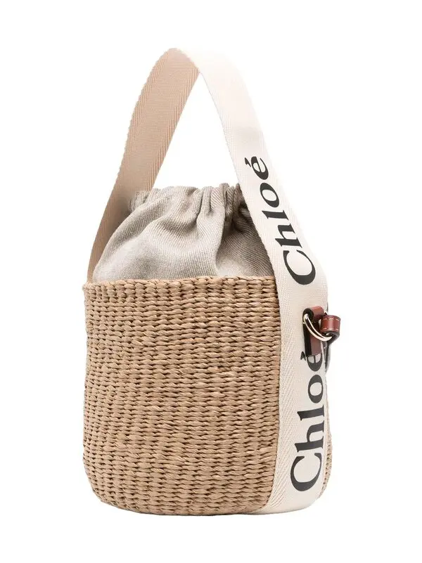 Chloé Woody Small Straw Bucket Bag - Multicolor