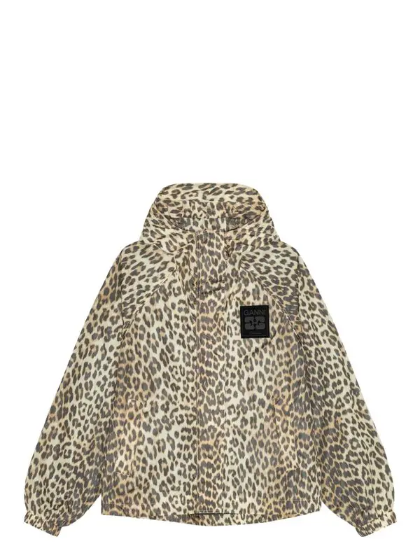 GANNI Animal Print Nylon Blouson Jacket - Multicolor