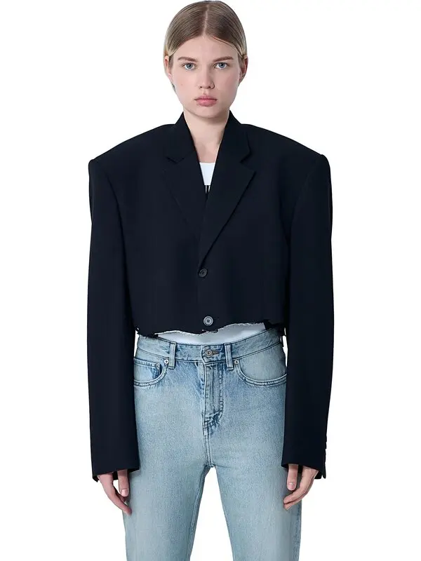 Balenciaga Cut-off Blazer - Black