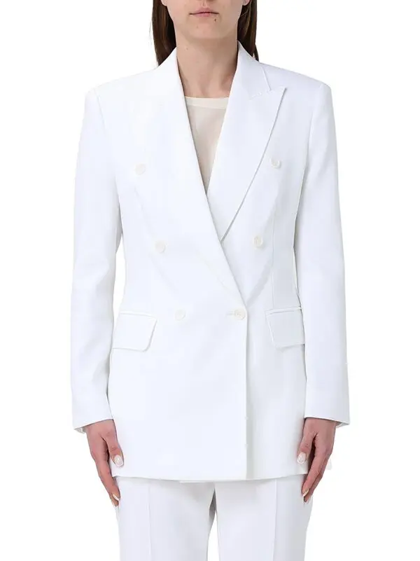 Max Mara Double-breasted Cotton Blend Blazer - White
