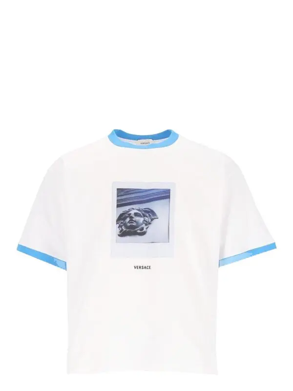 Versace Regular-fit Cotton Jersey T-shirt With Print - White