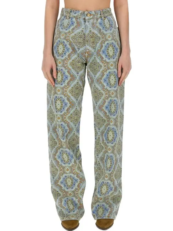 Etro Paisley Print Jeans - Blue