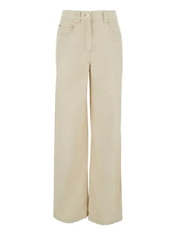 Brunello Cucinelli Velvet Flared-leg Trousers - Multicolor