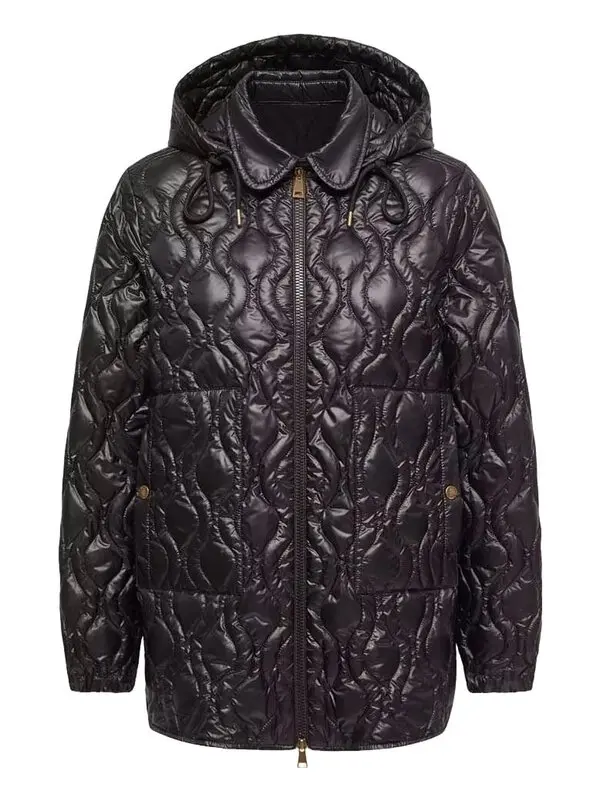 Moncler Geometric Quilted Down Jacket - Black