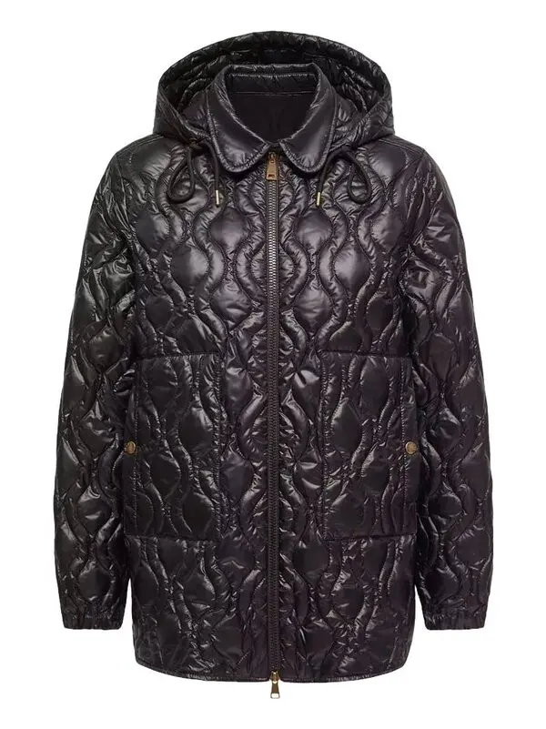 Moncler Geometric Quilted Down Jacket - Black
