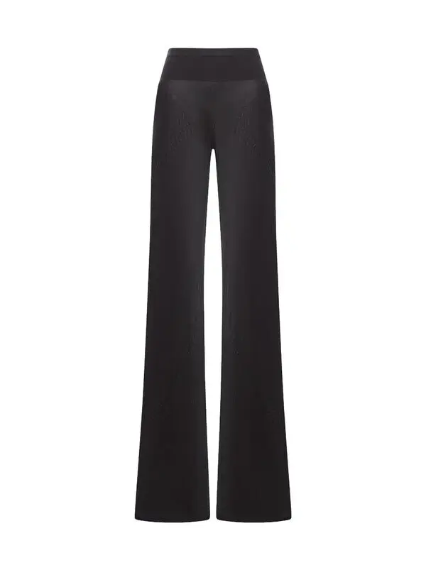 Rick Owens Silk Bias Flare Trousers - Black