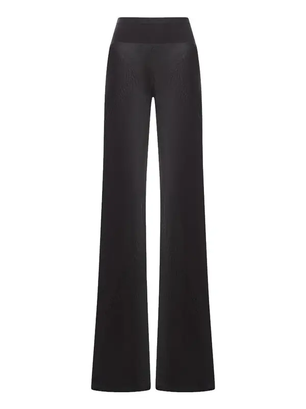 Rick Owens Silk Bias Flare Trousers - Black