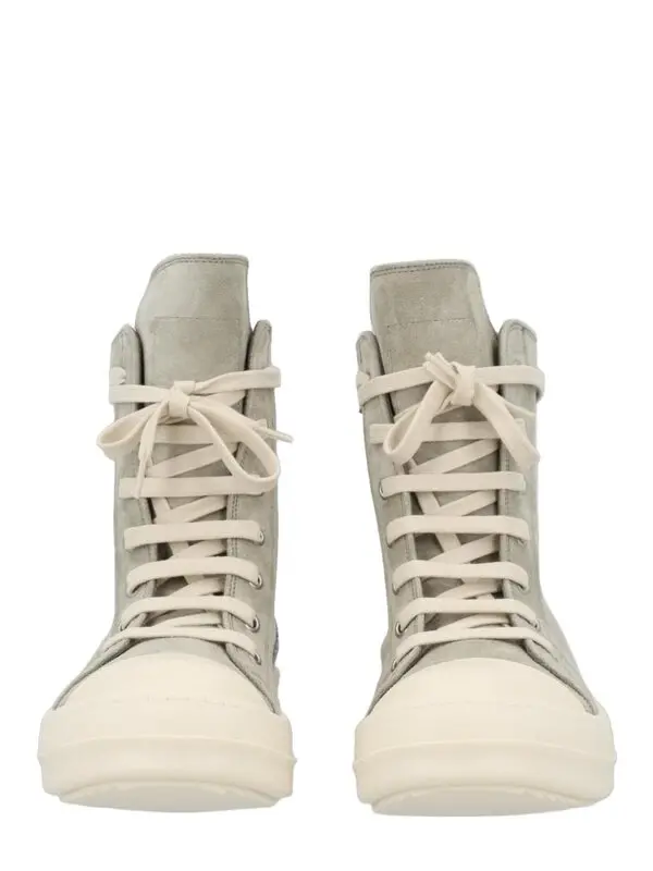 Rick Owens Calf Leather High Top Sneakers - Gray