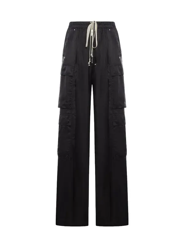 Rick Owens Cupro Cargobelas Trousers - Black