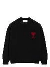 AMI Paris Crewneck Sweater With Contrasted De Coeur - Multicolor