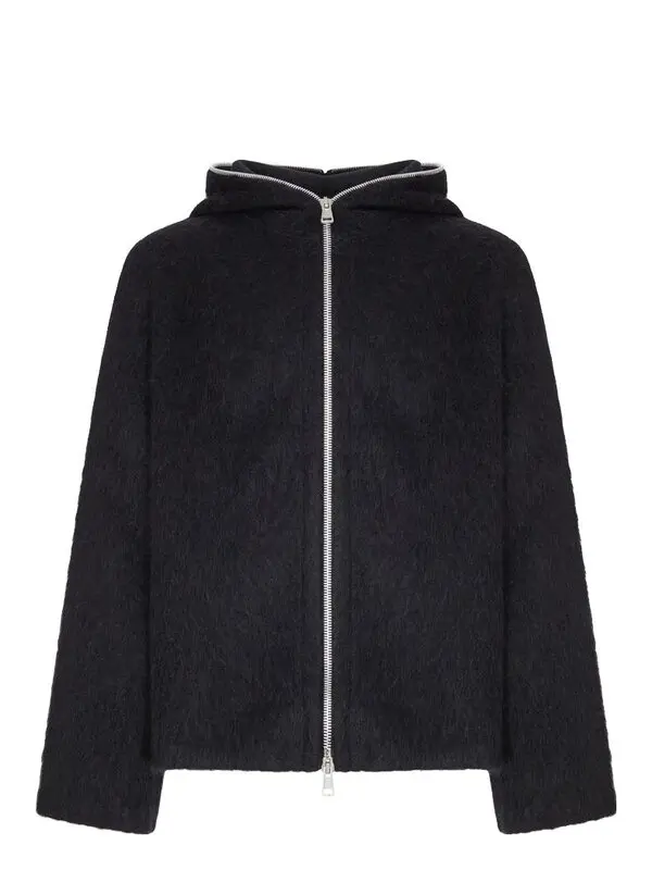 Our Legacy Full Zip Wool Hoodie - Black