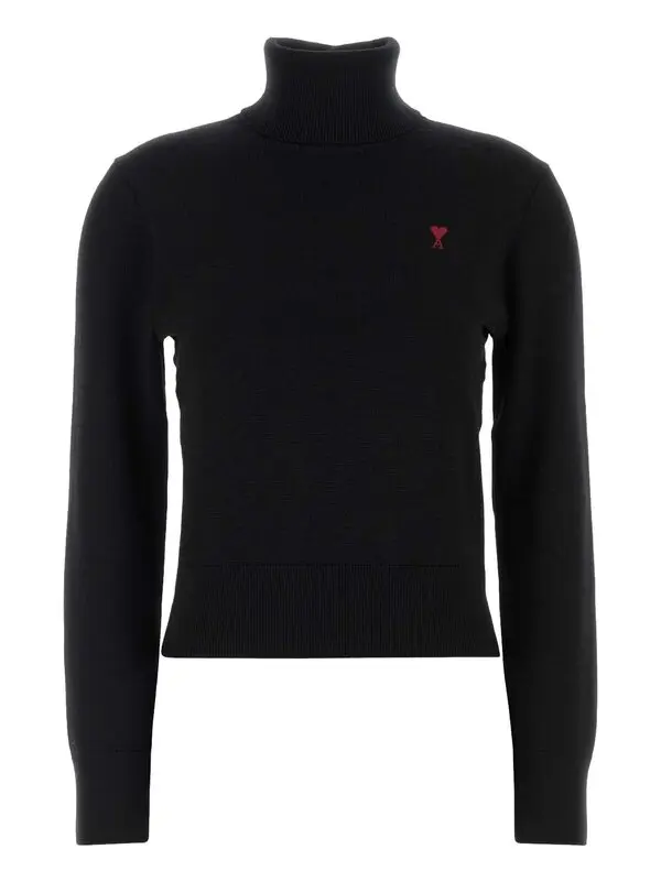 AMI Paris Wool Sweater - Black