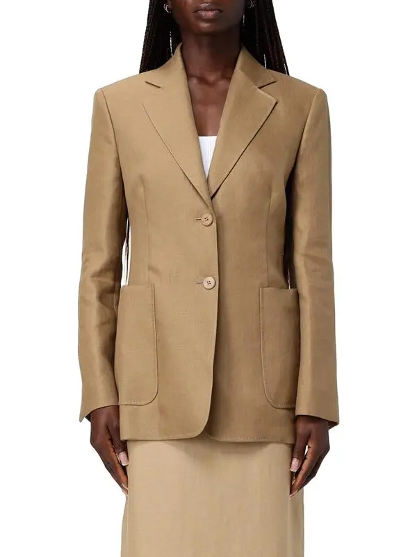 Max Mara Single-breasted Camel Drap Blazer - Cream
