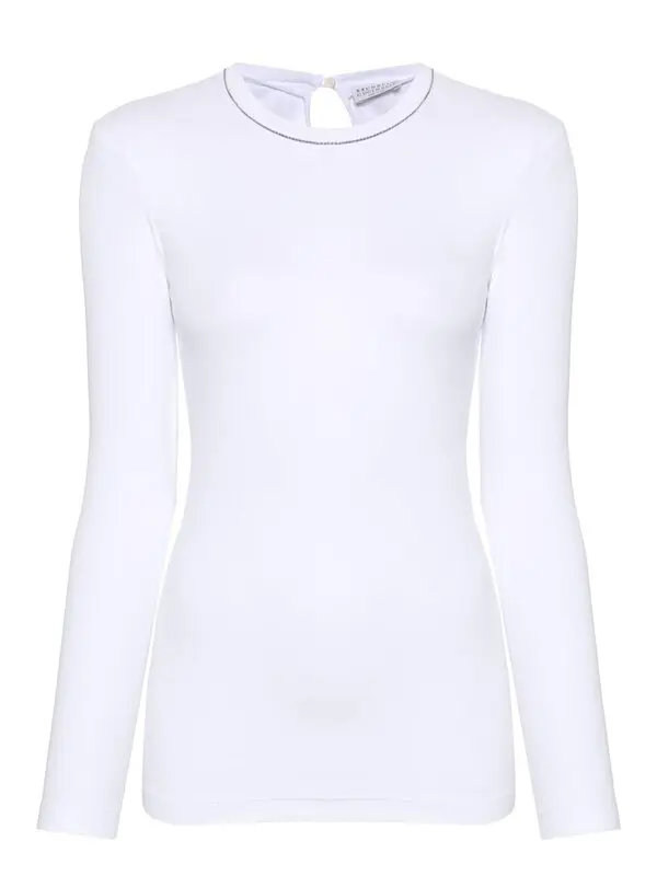 Brunello Cucinelli Beaded Trim Crewneck Pullover - Multicolor