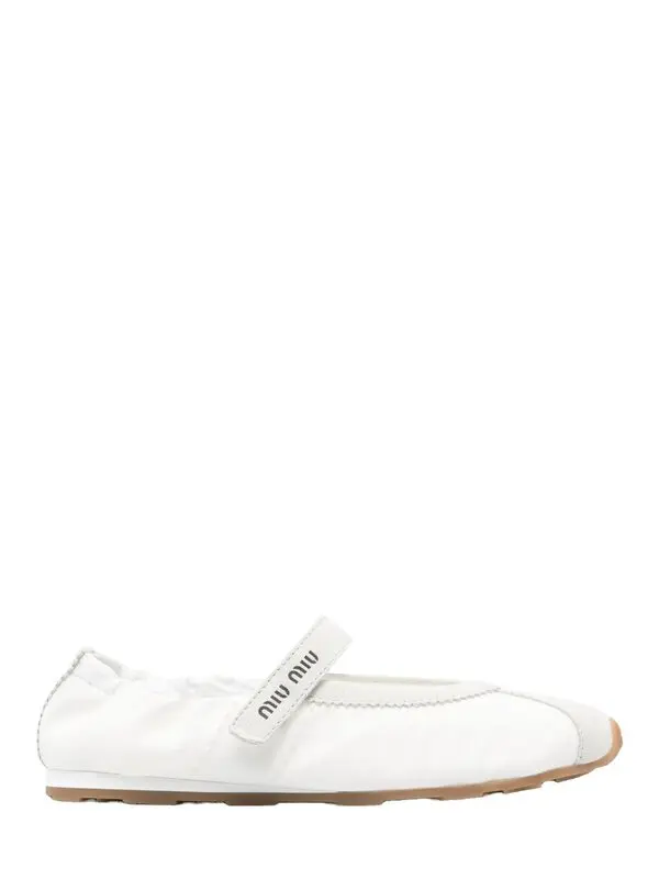 Miu Miu Plume Suede And Nylon Ballets - Multicolor