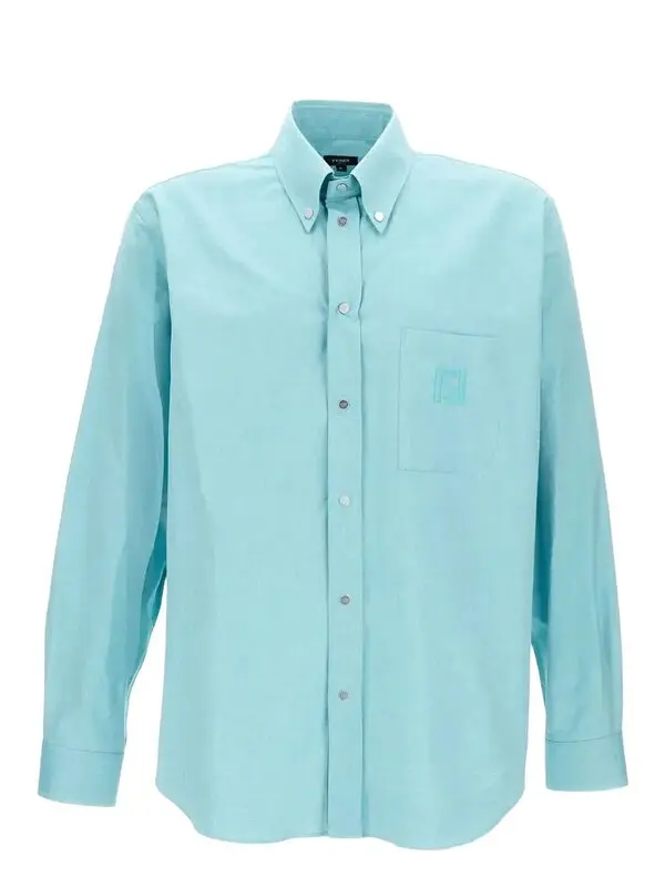 Fendi Shirt With `ff` Embroidery - Multicolor