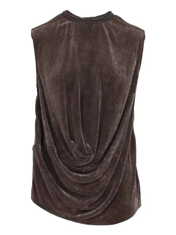 Rick Owens Subhuman Velvet Jersey Top - Brown