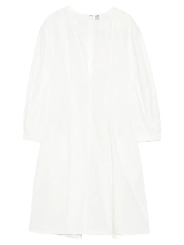 TOTEME Balloon Sleeve Cotton Dress - Multicolor