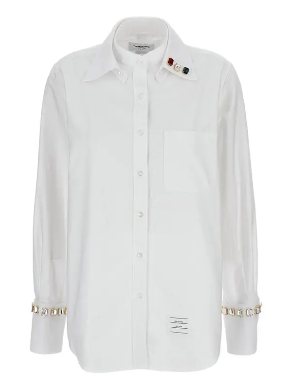Thom Browne Swarovski Embellished Cotton Shirt - Multicolor